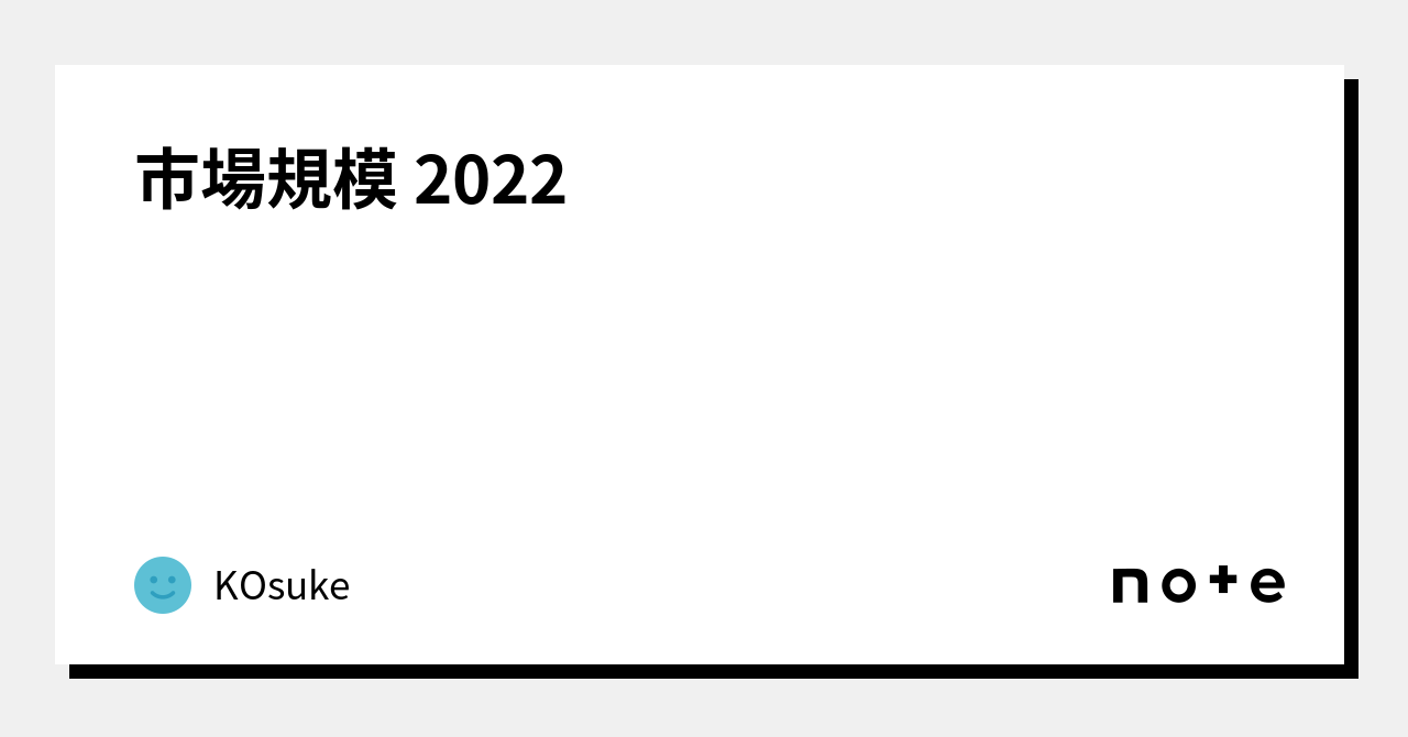 市場規模 2022｜KOsuke