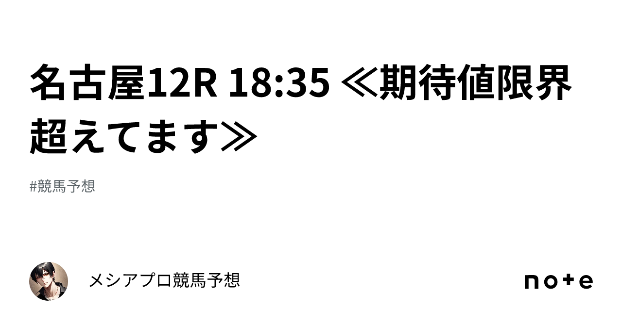 名古屋12R 18:35 ≪期待値限界超えてます≫｜🔥メシア👑プロ競馬予想👑🔥