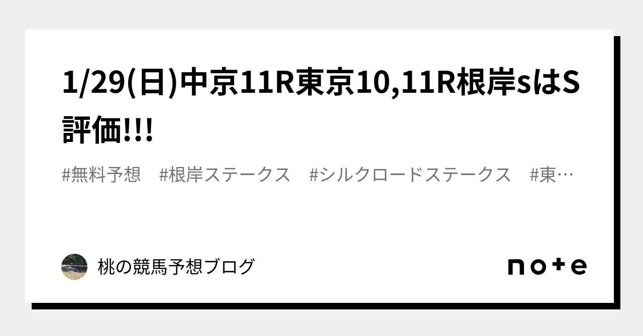 1/29(日)🌸中京11R🌸東京10,11R🌸根岸sはS評価!!!｜桃の競馬予想ブログ🌸