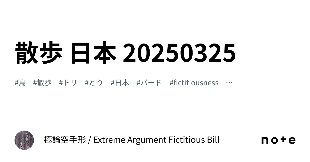 散歩 日本 20250325｜極論空手形 / Extreme Argument Fictitious Bill