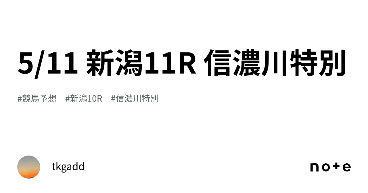 5/11 新潟11R 信濃川特別｜tkgadd