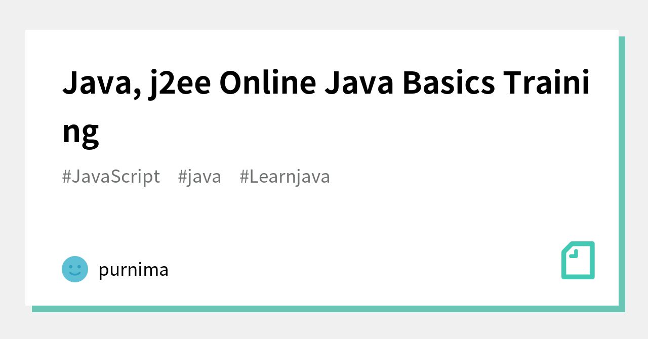 Java, j2ee Online Java Basics Training｜purnima｜note