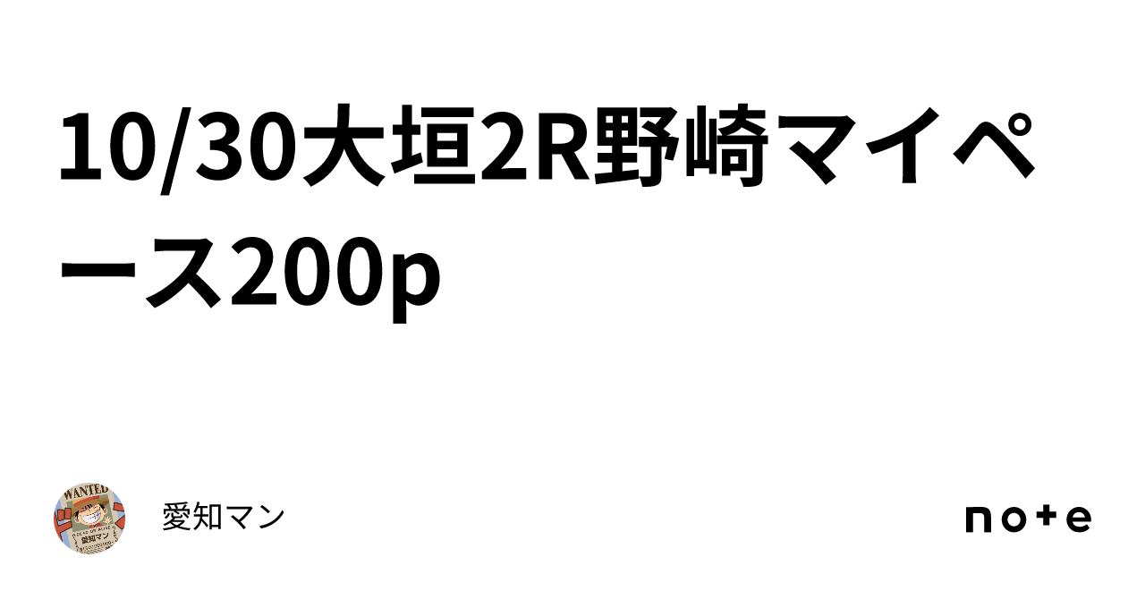 10/30大垣2R野崎マイペース200p｜愛知マン
