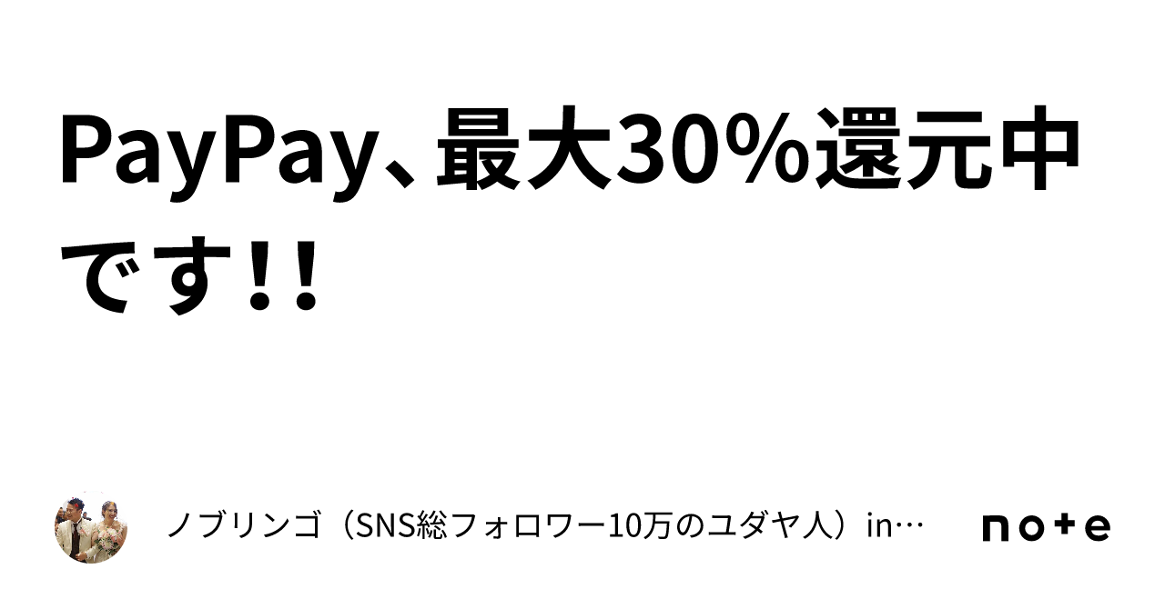 PayPay、最大30％還元中です！！ ｜ノブリンゴ（SNS総フォロワー10万のユダヤ人）inフロリダ🌈