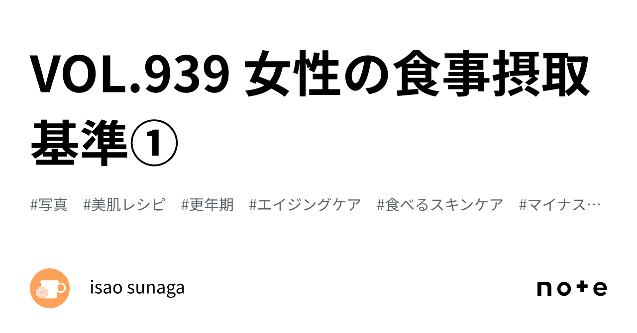 VOL.939 女性の食事摂取基準①｜烈王 / leon isao sunaga