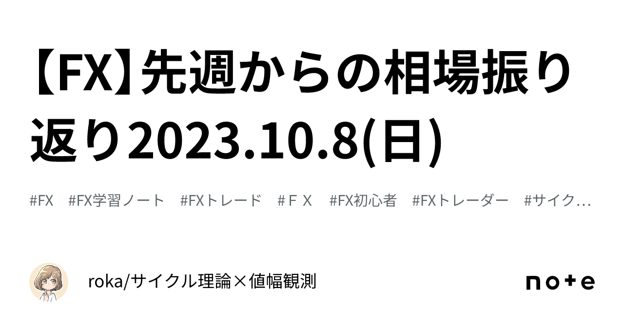 【FX】先週からの相場振り返り2023.10.8(日)｜roka/サイクル理論×値幅観測
