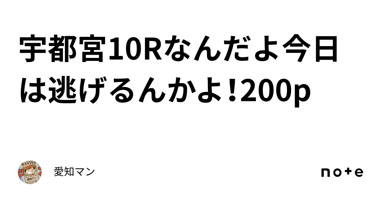 宇都宮10Rなんだよ今日は逃げるんかよ！200p｜愛知マン