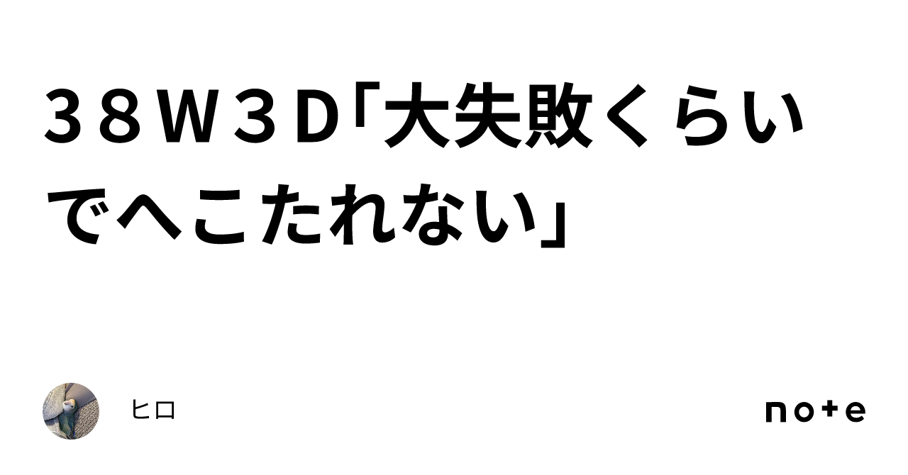 38W3D「大失敗くらいでへこたれない」｜ヒロ