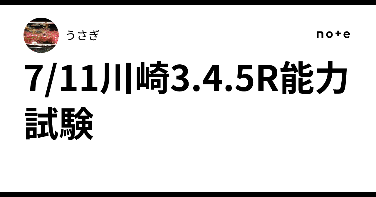 7/11川崎3.4.5R能力試験｜うさぎ