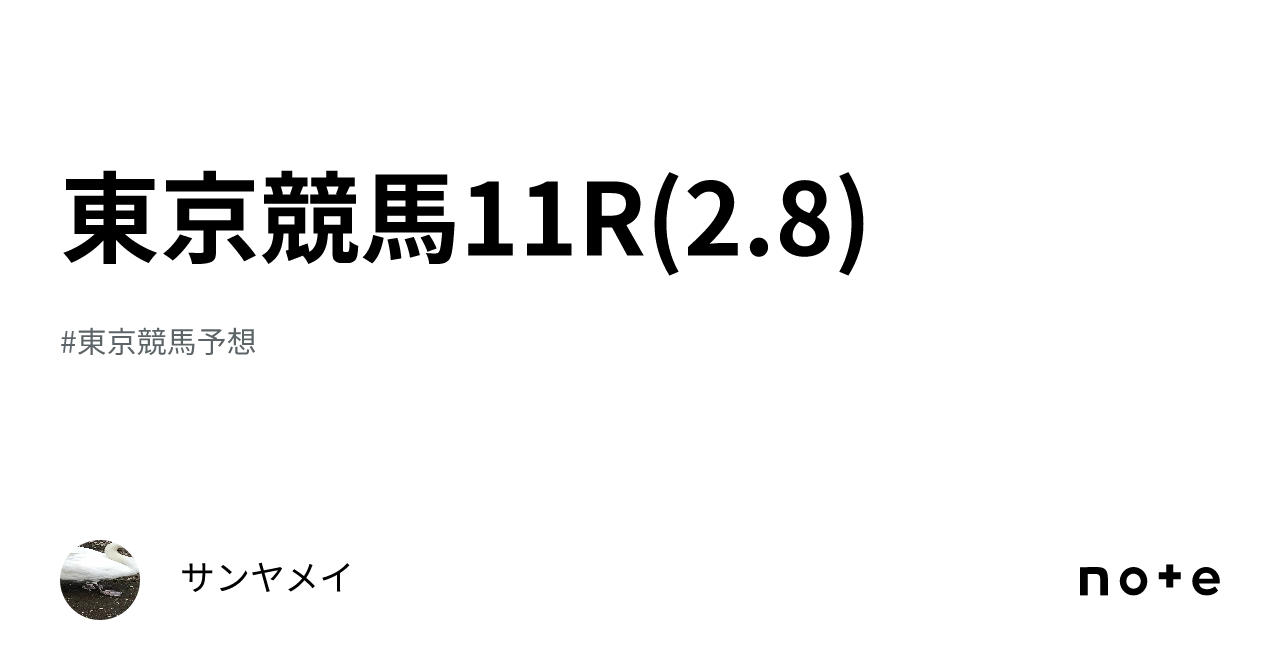 東京競馬11R(2.8)｜サンヤメイ