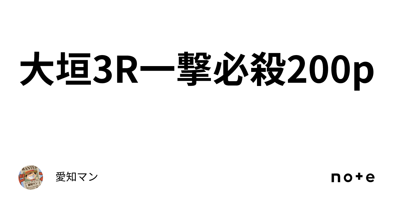 大垣3R一撃必殺200p｜愛知マン