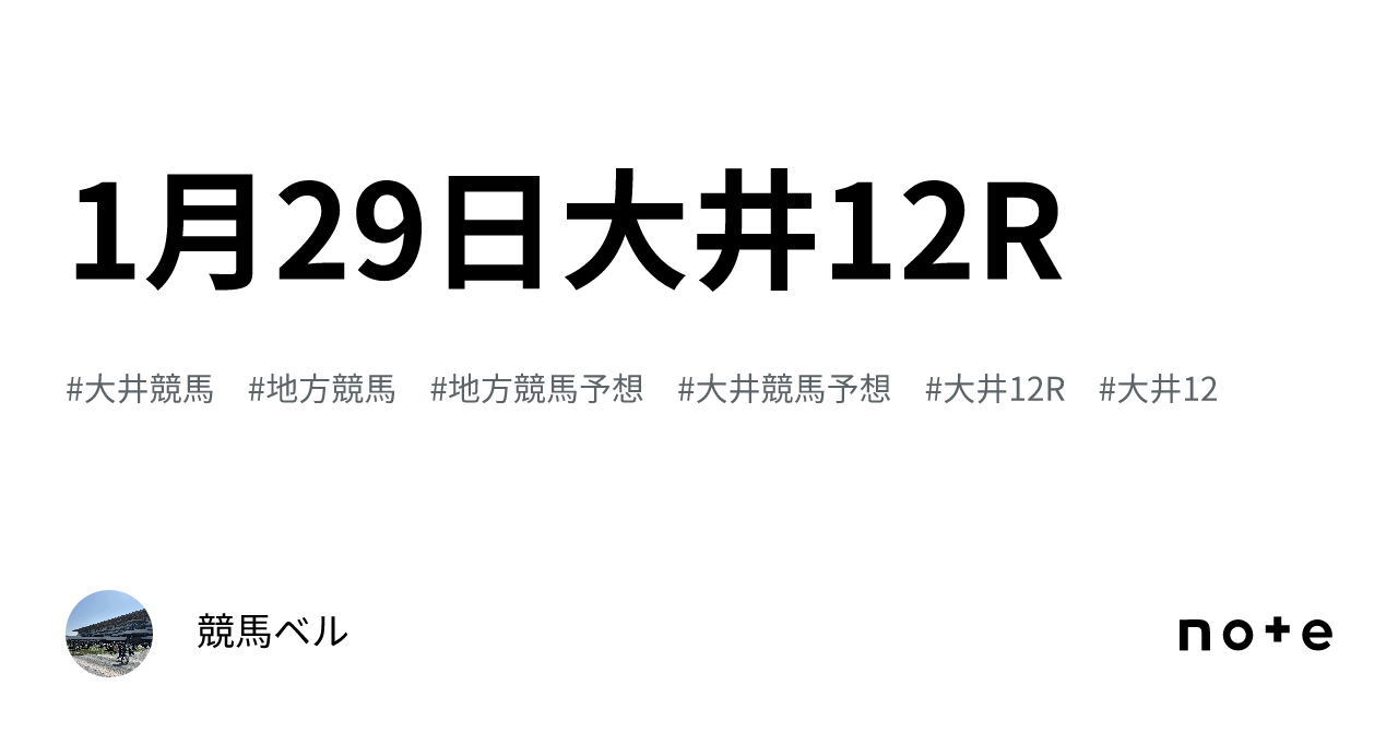 1月29日大井12R｜競馬リオン