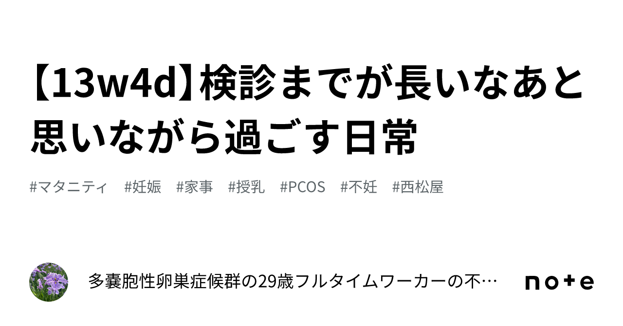 【13w4d】検診までが長いなあと思いながら過ごす日常｜つき＊フルタイム正社員PCOS不妊治療日記＊
