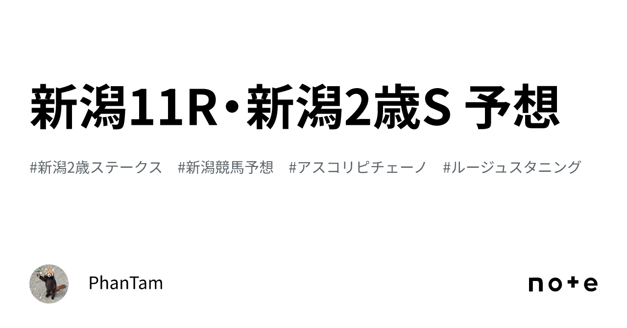 新潟11R・新潟2歳S 予想｜PhanTam