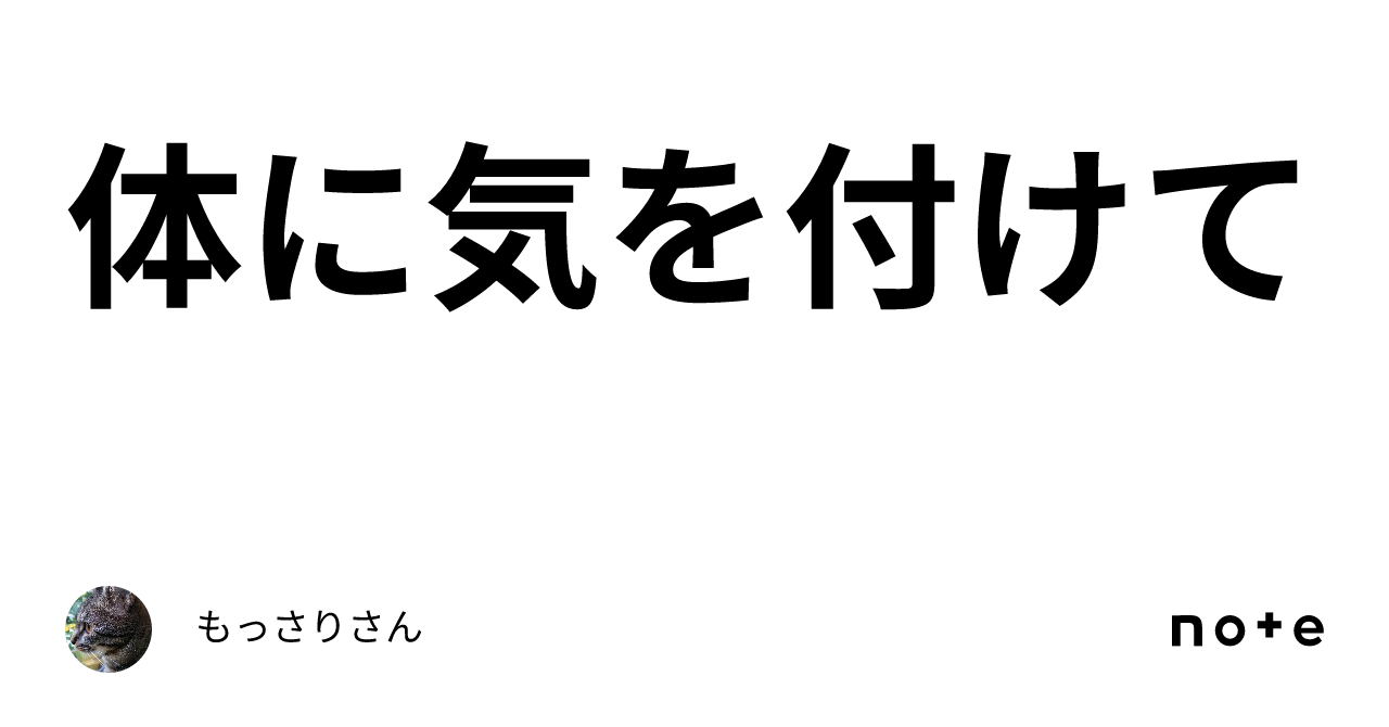 体に気を付けて｜もっさりさん 