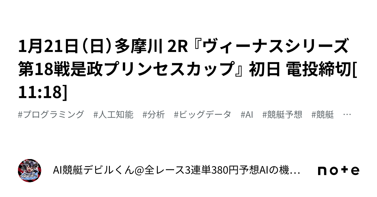 1月21日（日）多摩川 2R 『ヴィーナスシリーズ第18戦是政プリンセスカップ』 初日 電投締切[11:18]｜引っ越しました。