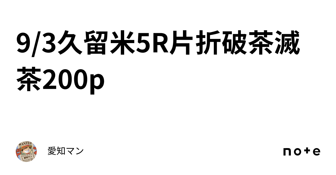9/3久留米5R片折破茶滅茶200p｜愛知マン