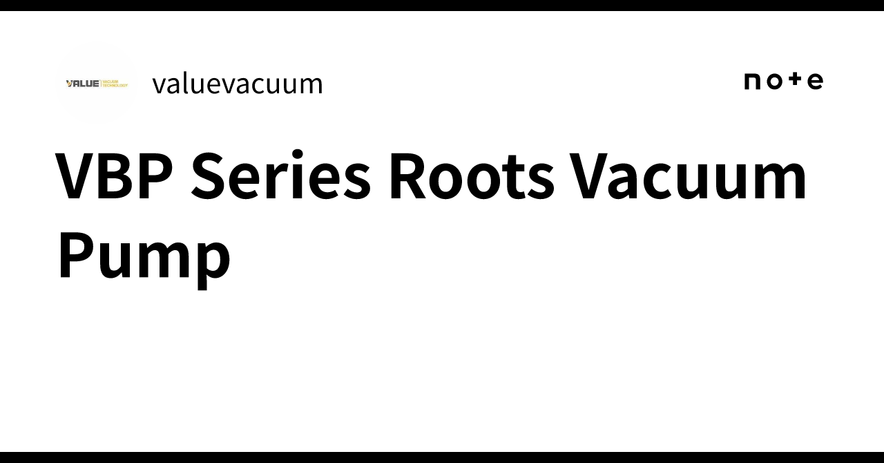VBP Series Roots Vacuum Pump｜valuevacuum