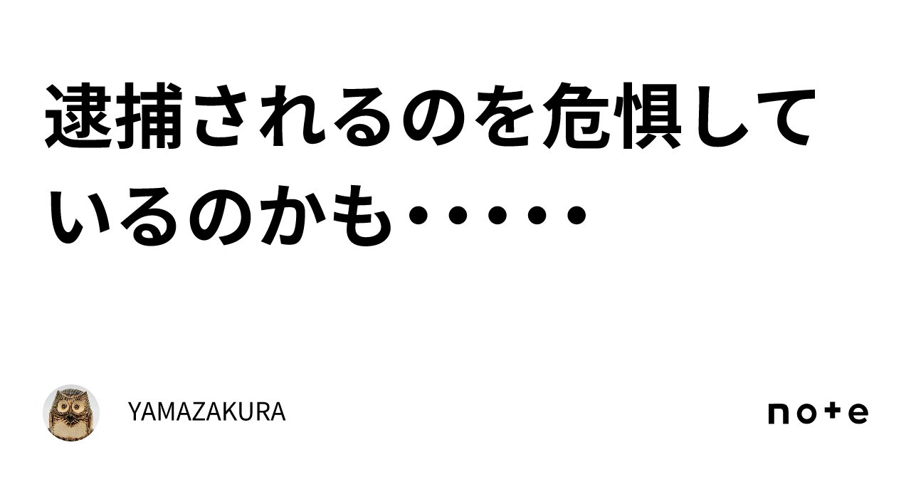 逮捕されるのを危惧しているのかも・・・・・|yamazakura