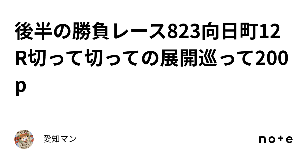 後半の勝負レース🔥823向日町12R切って切っての展開巡って200p｜愛知マン