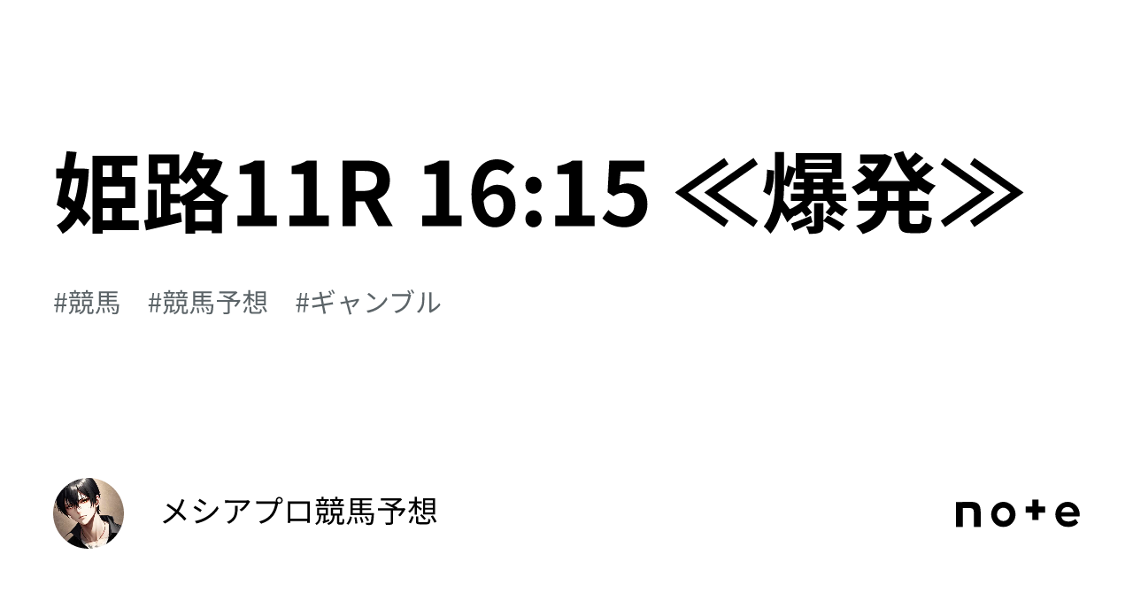姫路11R 16:15 ≪爆発≫｜🔥メシア👑プロ競馬予想👑🔥