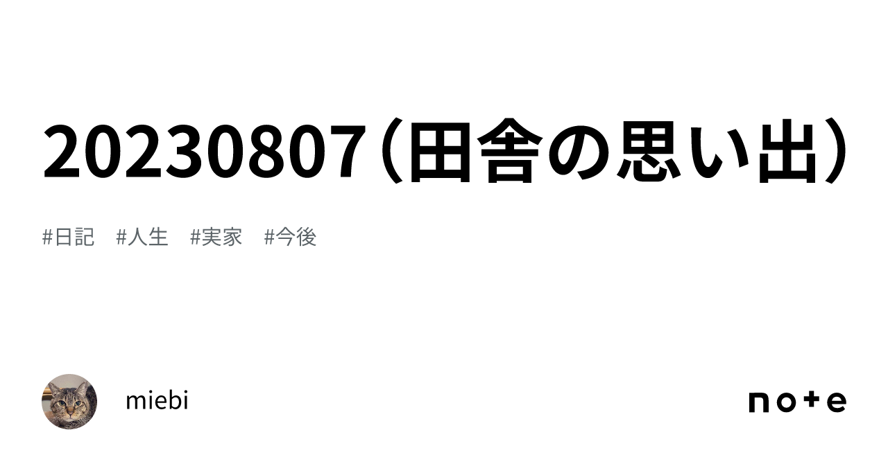 20230807（田舎の思い出）｜miebi
