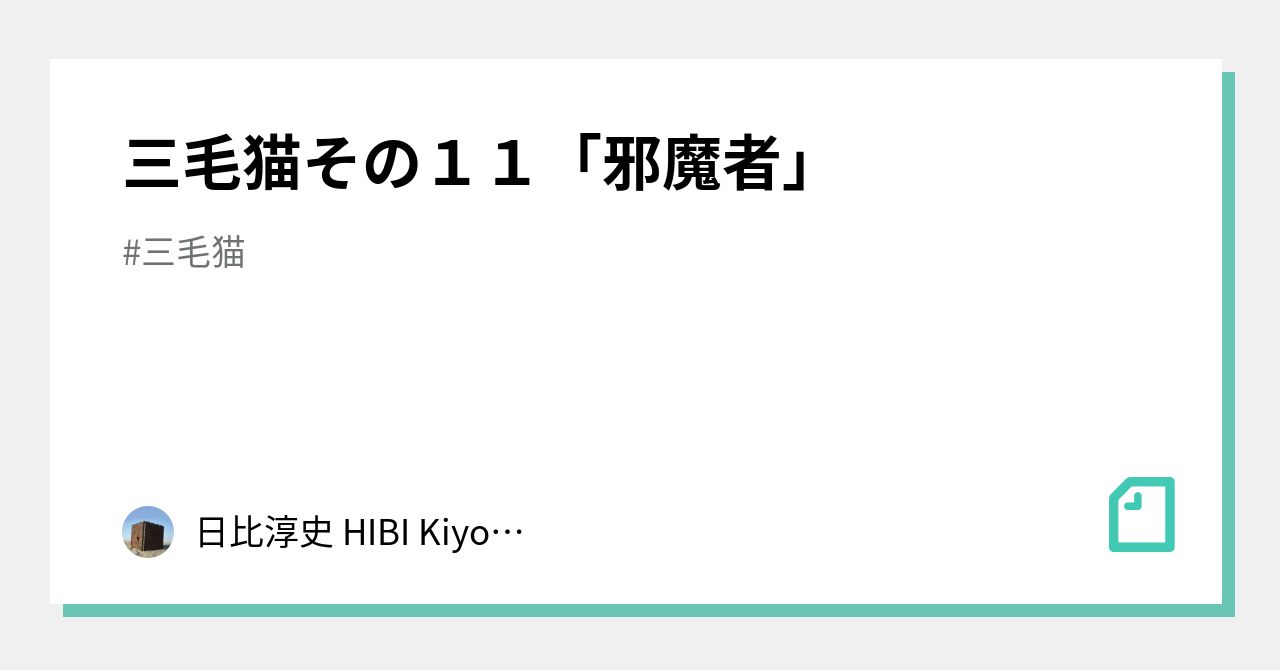 三毛猫その11「邪魔者」｜日比淳史 HIBI Kiyosi｜note