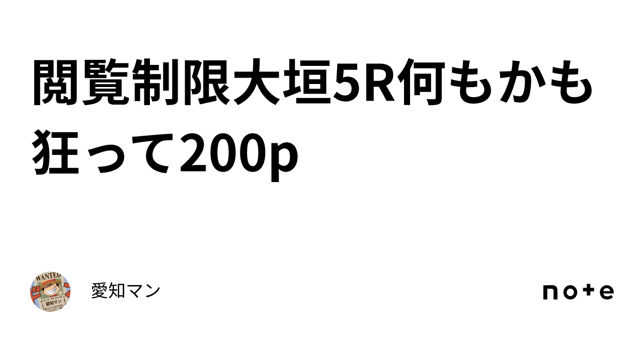 閲覧制限🔥大垣5R何もかも狂って200p｜愛知マン