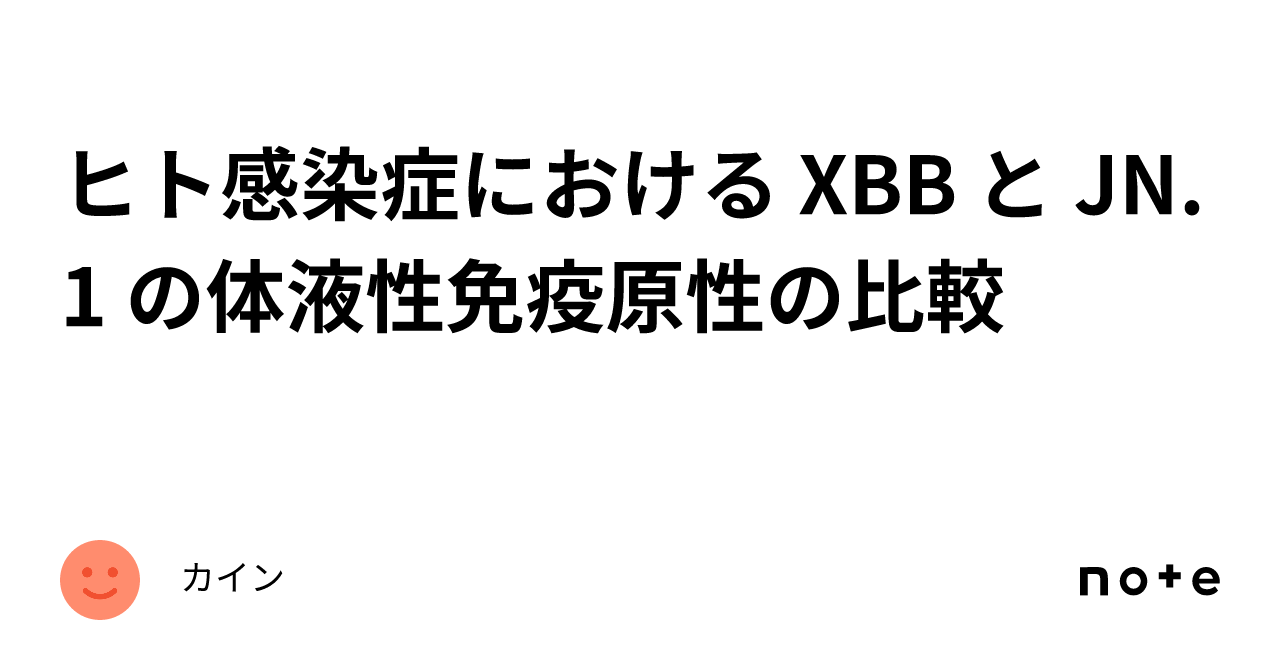 ヒト感染症における XBB と JN.1 の体液性免疫原性の比較｜カイン