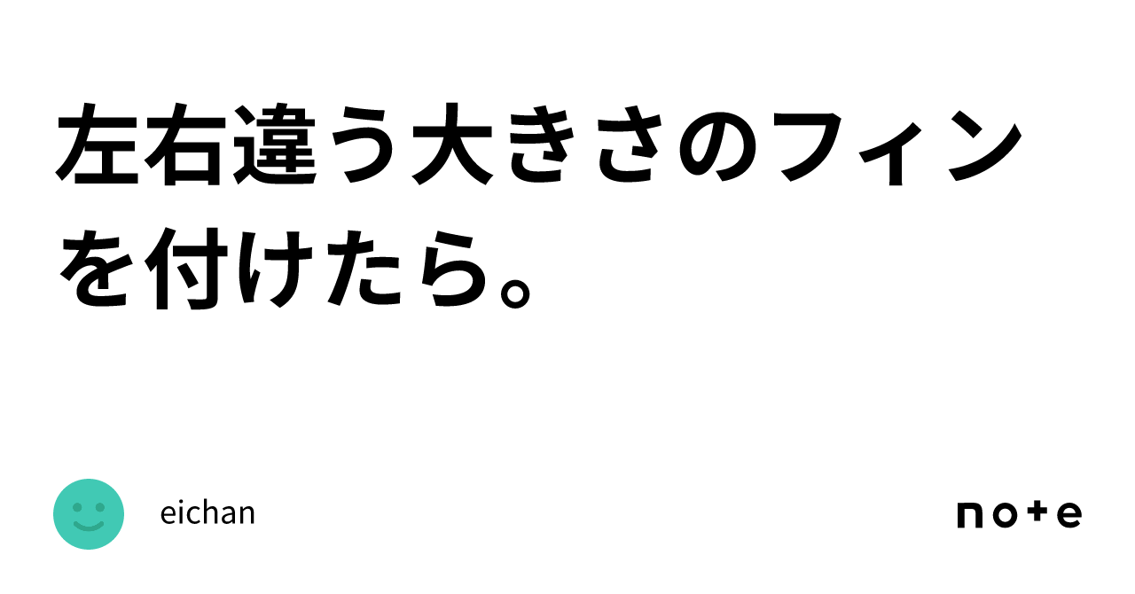 左右違う大きさのフィンを付けたら。｜eichan