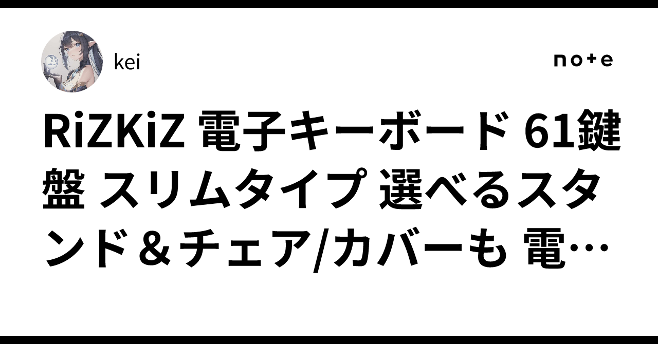 RiZKiZ 電子キーボード 61鍵盤 スリムタイプ 選べるスタンド＆チェア/カバーも 電子ピアノ シンセサイザー AC/乾電池駆動 持ち運...｜kei