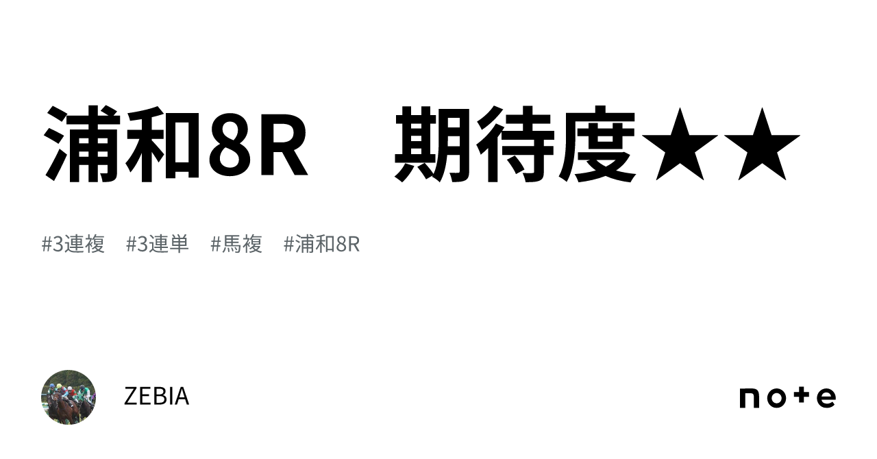 浦和8R 期待度★★｜ZEBIA