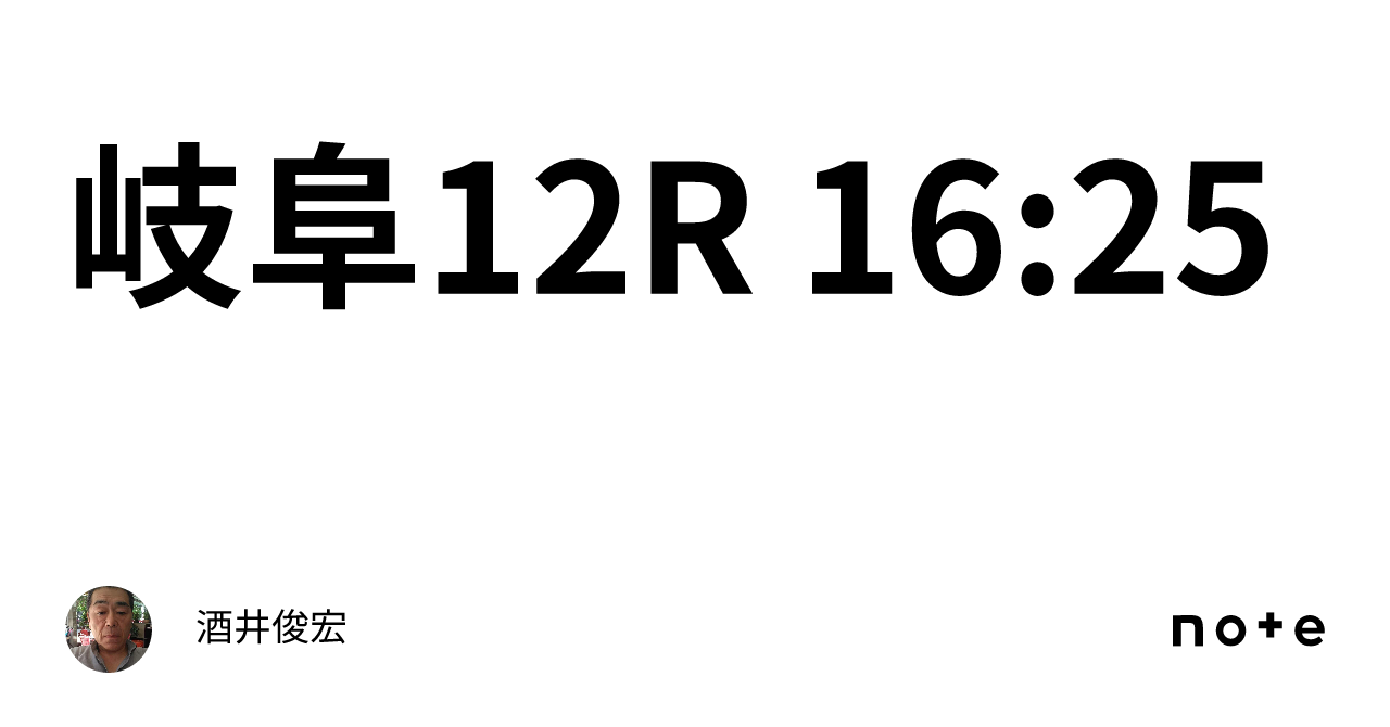 岐阜12R 16:25｜酒井俊宏