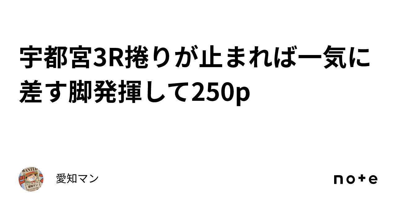 宇都宮3R捲りが止まれば一気に差す脚発揮して250p｜愛知マン