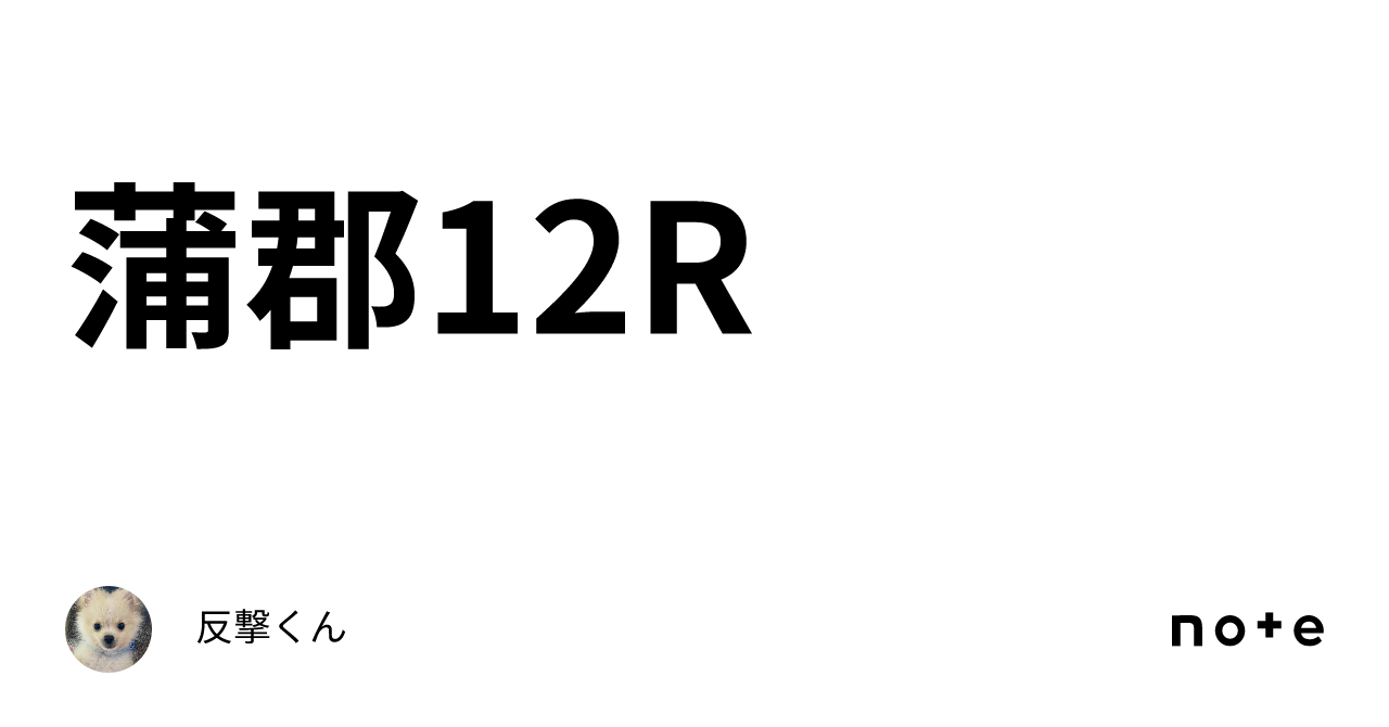 蒲郡12R｜反撃くん