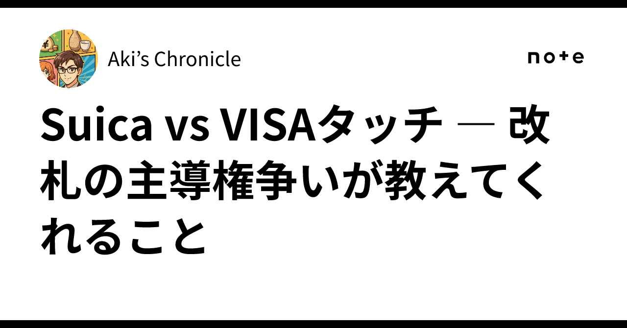 Suica vs VISAタッチ ― 改札の主導権争いが教えてくれること｜Aki’s Chronicle