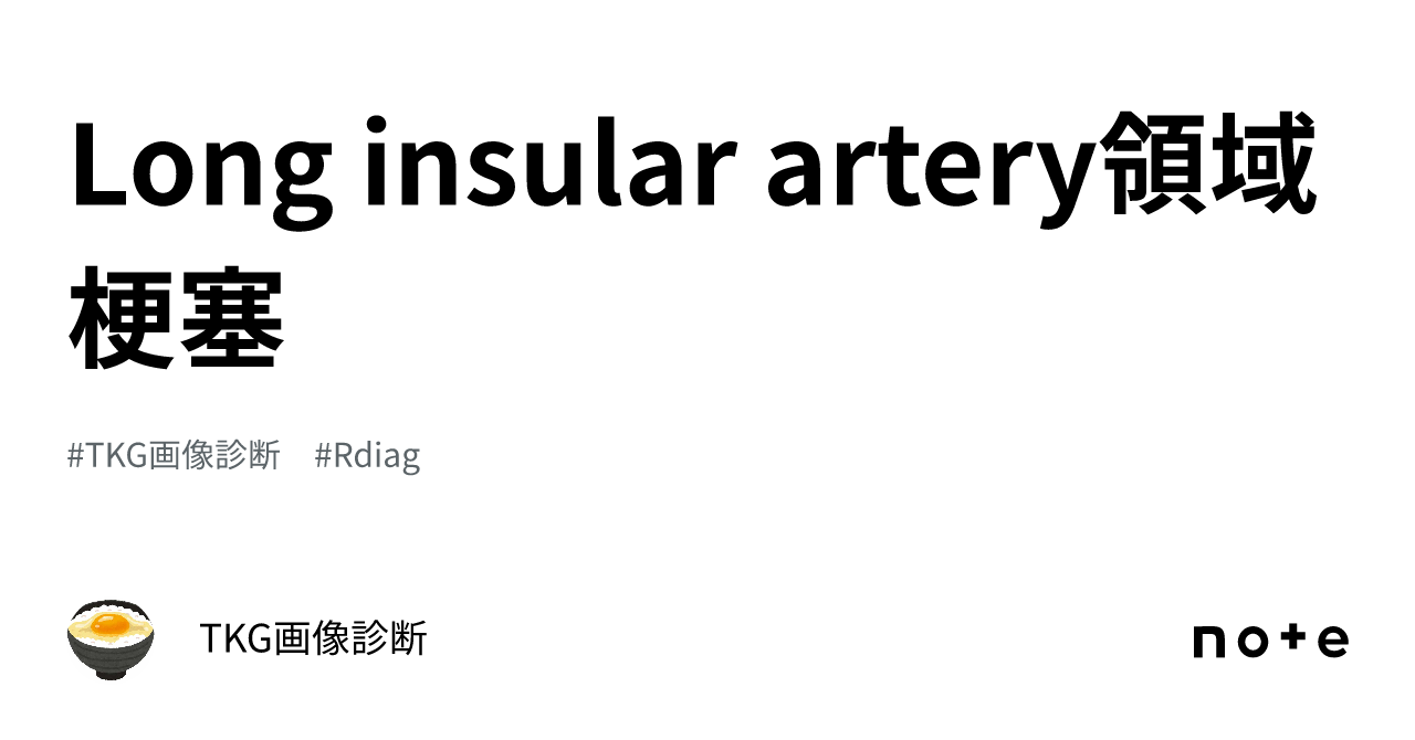 Long insular artery領域梗塞｜TKG画像診断
