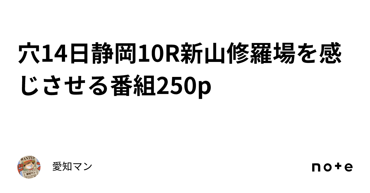 穴🔥14日静岡10R新山修羅場を感じさせる番組250p｜愛知マン