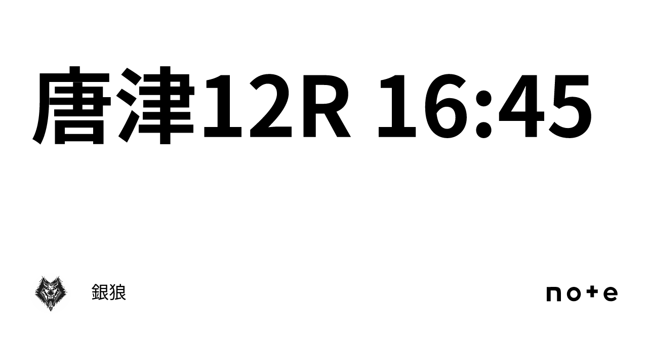 唐津12R 16:45 ｜銀狼
