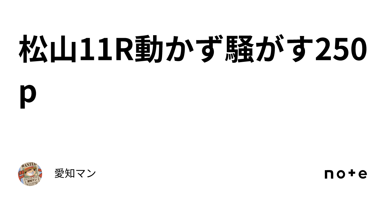 松山11R動かず騒がす250p｜愛知マン