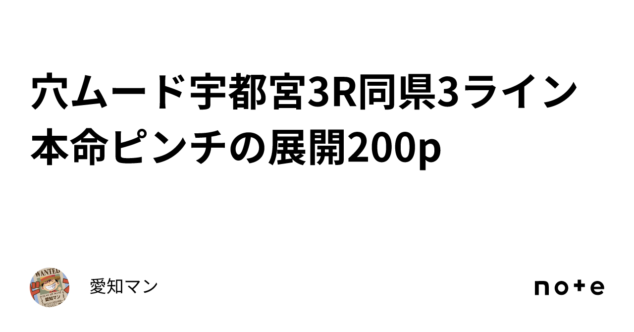 穴ムード🔥宇都宮3R同県3ライン本命ピンチの展開200p｜愛知マン