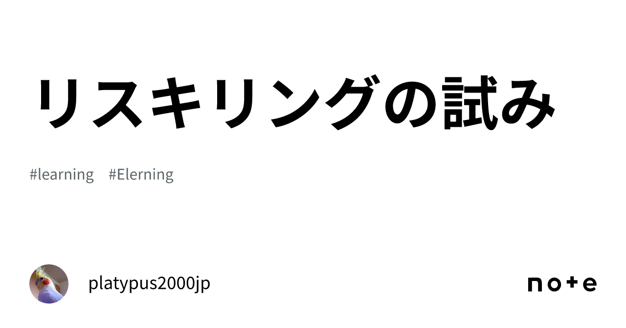 リスキリングの試み｜platypus2000jp
