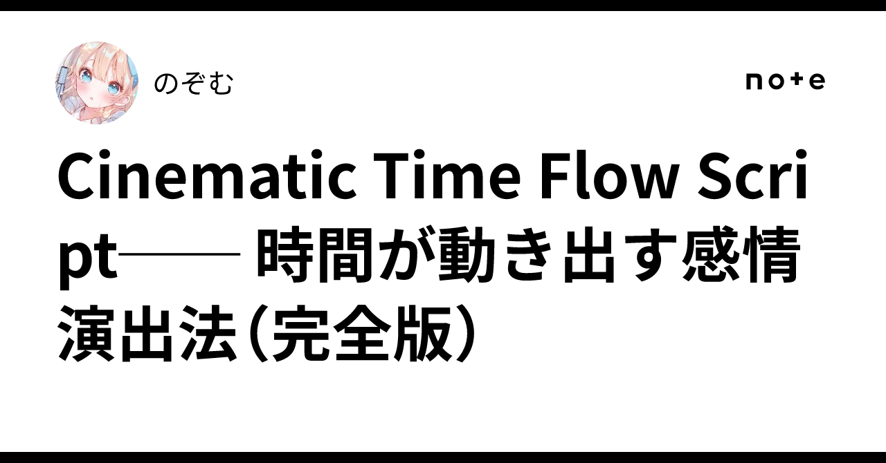 🎬 Cinematic Time Flow Script── 時間が動き出す感情演出法（完全版）｜のぞむ
