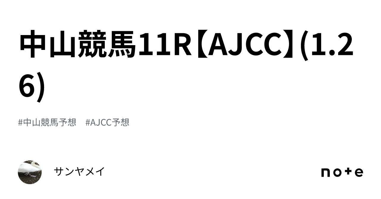 中山競馬11R【AJCC】(1.26)｜サンヤメイ