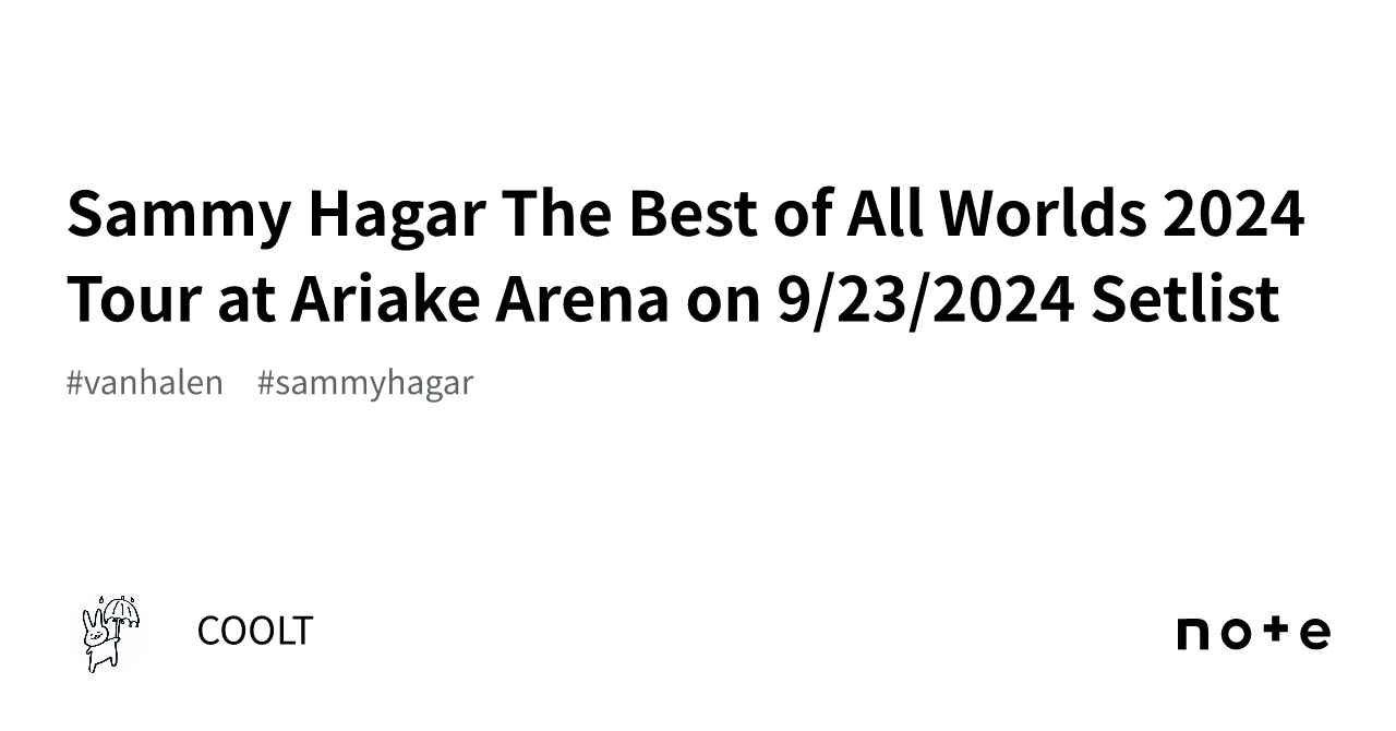 Sammy Hagar The Best of All Worlds 2024 Tour at Ariake Arena on 9/23 ...