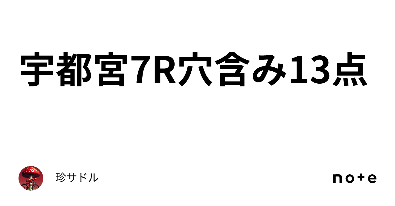 宇都宮7R穴含み13点｜珍サドル