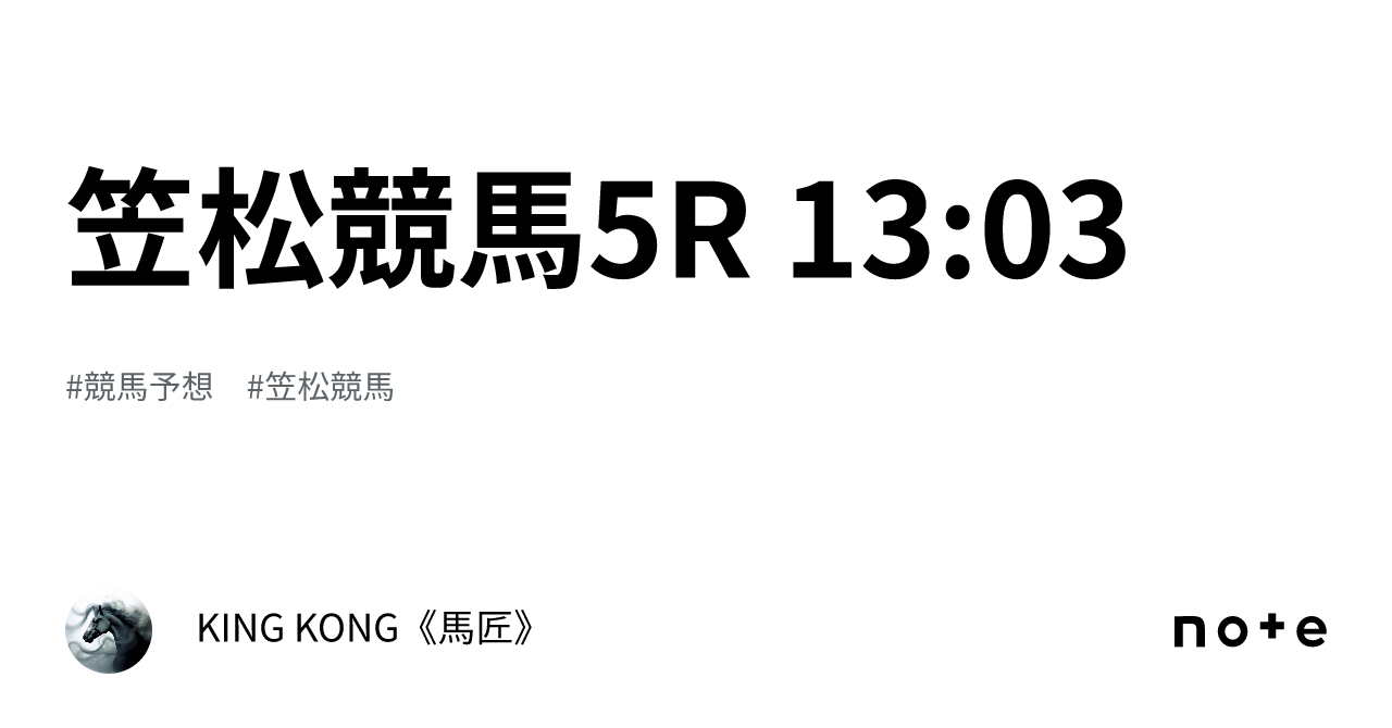 笠松競馬5R 13:03｜KING KONG《馬匠》