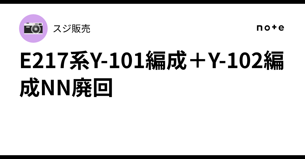 E217系Y-101編成＋Y-102編成NN廃回｜スジ販売