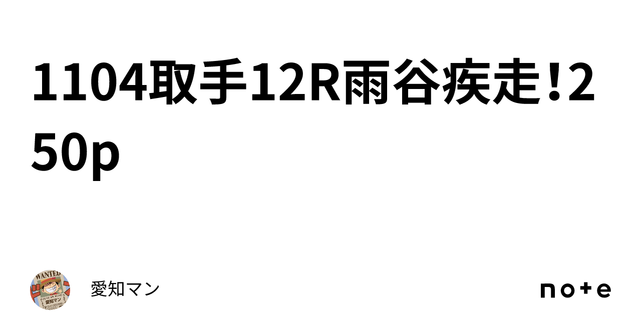 1104取手12R雨谷疾走！250p｜愛知マン