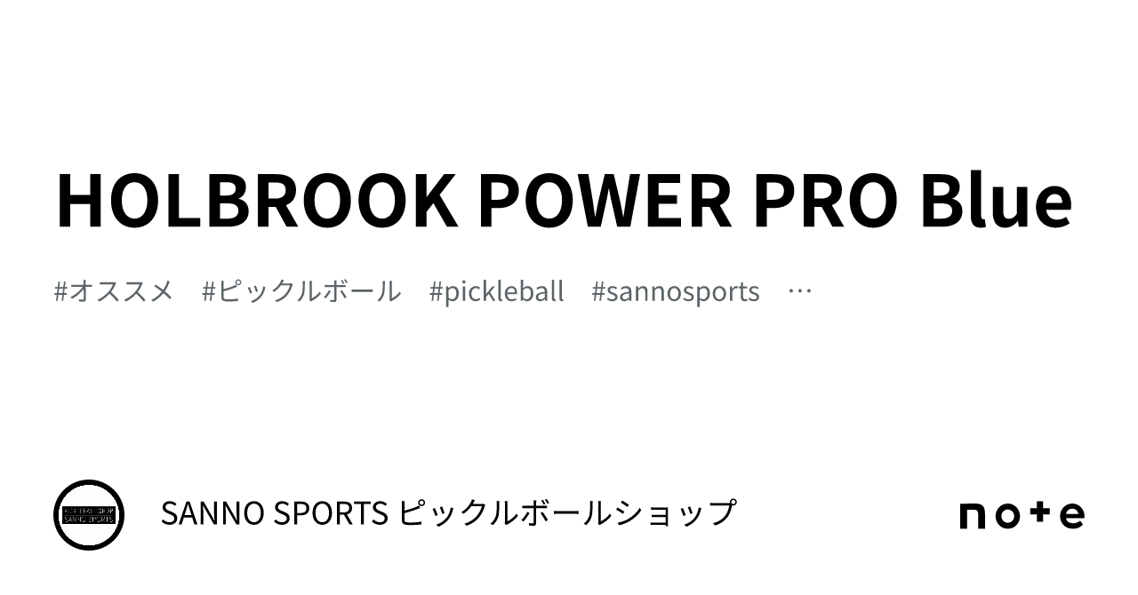 HOLBROOK POWER PRO Blue｜SANNO SPORTS ピックルボールショップ